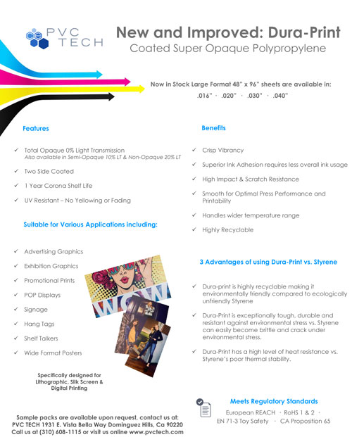 DuraPrint Polypropylene/PVC